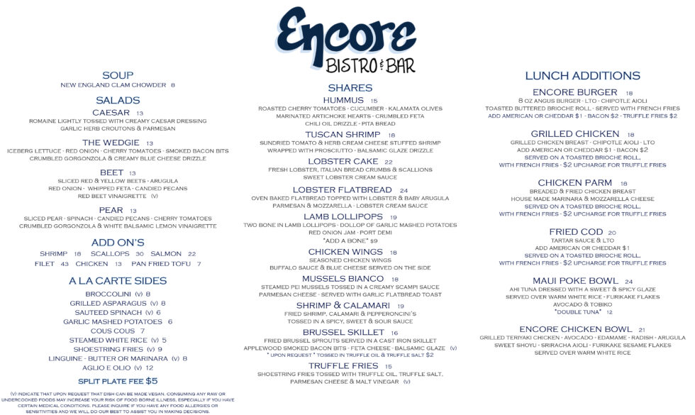 Fine Dining Dennis, Cape Cod MA - Encore Bistro and Bar | Dennis, Cape ...